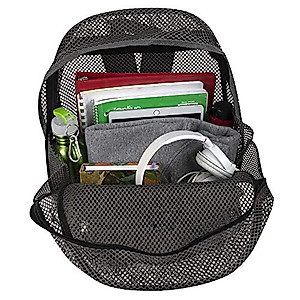 Summit Ridge Mesh Backpacks for Kids, Adults, School, Beach, and Travel, Colorful Transparent Mesh Backpacks with Padded Straps Large