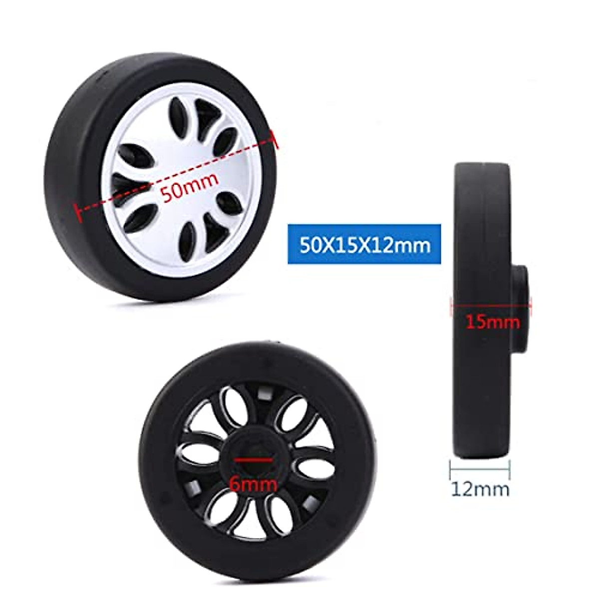 Luggage Suitcase Replacement Wheels Rubber Swivel Caster Wheels Bearings Repair Kits for Luggage