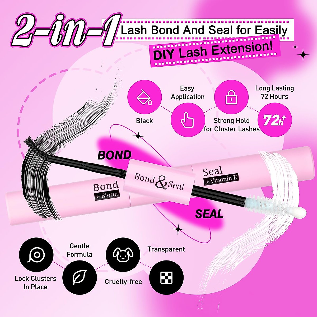 Eyelash Extension Kit 320pcs Lash Clusters D Curl 9-16mm Mix 40D Individual Lashes with Lash Bond and Seal and Remover Lash Applicator for Lash Extension Beginners
