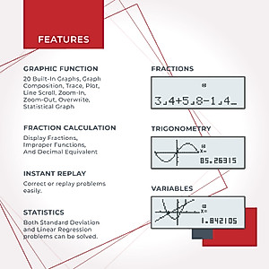 Scientific Calculator with Graphic Functions - Multiple Modes with Intuitive Interface - Perfect for Beginner and Advanced Courses, High School or College