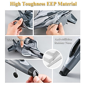 NEXTAKE RC Fighter Jet, 2.4GHz Remote Control Aircraft Warplane Fighter Remote Control Warcraft EPP Plane RC Warplane Glider Throw to Fly Drone with Smart Gyroscope (Gray)