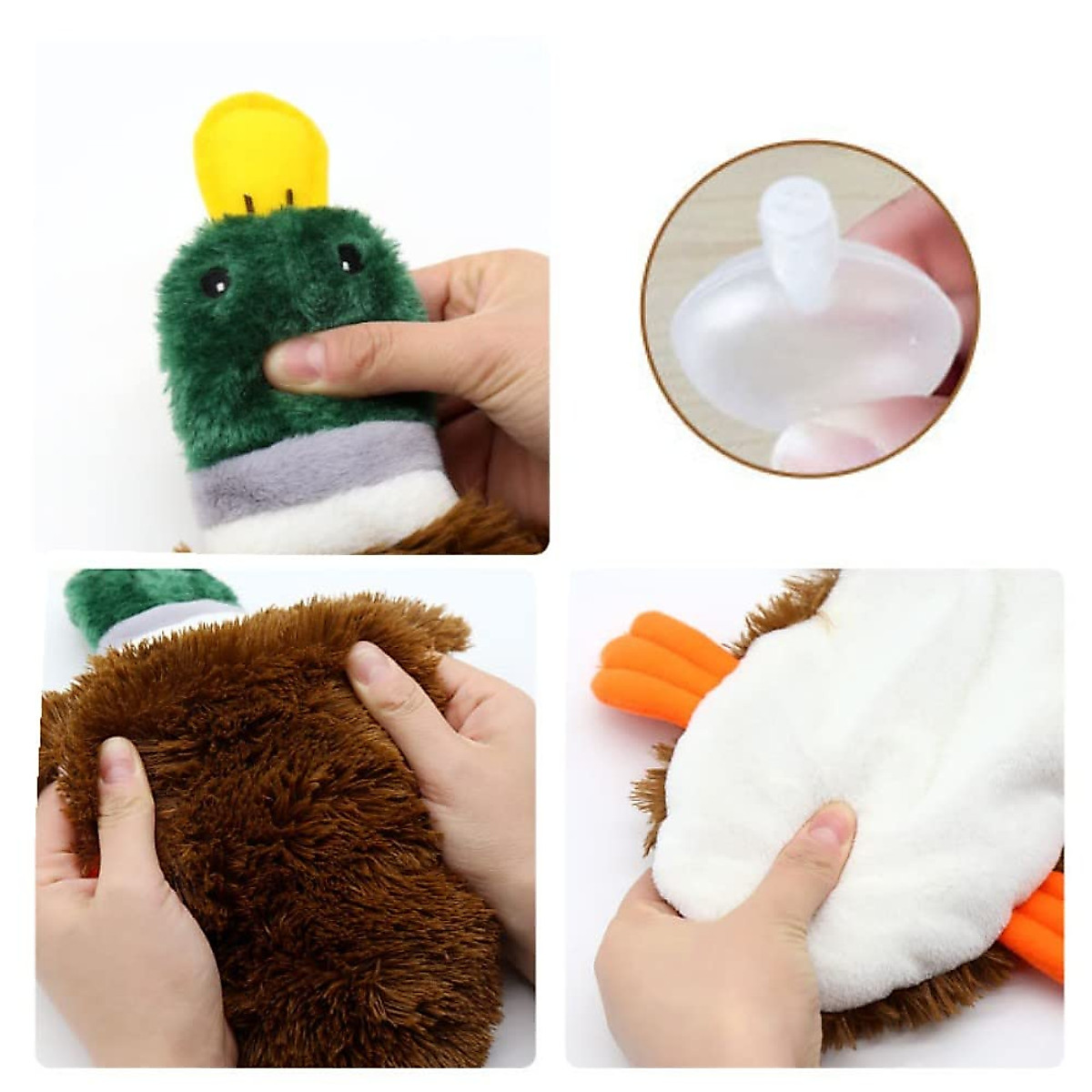 SLAGMALE Pet Mallard Duck Dog Toy, Squeaky Dog Toy, Plush Puppy Dog Chew Toy for Small, Medium, and Large Pets Dogs 10‘’