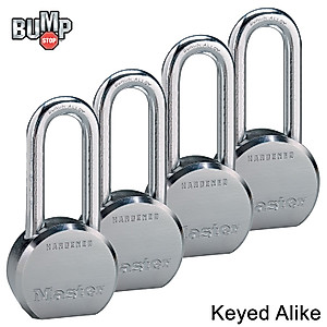 Master Lock - (4) High Security Pro Series Keyed Alike Padlocks 6230NKALH-4 w/BumpStop Technology