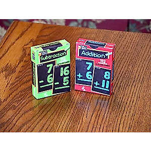 Regal Games - Two-Pack Math Flash Cards - Addition & Subtraction Practice - Bright, Bold Easy to Read - Classroom, Homework, Study Supplement - 56 Cards, 112 Problems Per Pack