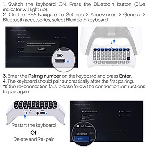 TNP PS5 Chatpad - PS5 Controller Keyboard Attachment, Wireless Compact Keypad - The Ultimate QWERTY Gamepad Keyboard for PS5 with Built-in Speaker for Live Chat and Messaging