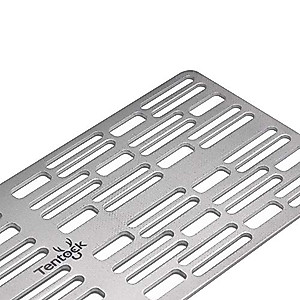 Tentock Titanium Barbecue Grill Plate Ultralight Campfire Grate Grills Portable Baking Cooling Rack Roasting Kitchen Utensils for Backpacking Hiking Cooking with Storage Bag