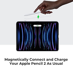 pitaka Magnetic Case & Folio for iPad Pro 12.9 6th/5th Generation 2022/2021 Slim Tri-Fold Stand with Auto Wake/Sleep Case Compatible with Magic Keyboard - Black