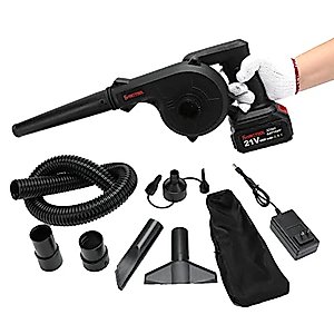Mini Blower Black,2- in-1 Cordless Small Blower with 21v Lithium Battery,Compact Blower for Inflating,Blowing Leaf,Clearing Dust & Small Trash,Car,Computer Host,Hard to Clean Corner by SHINTYOOL