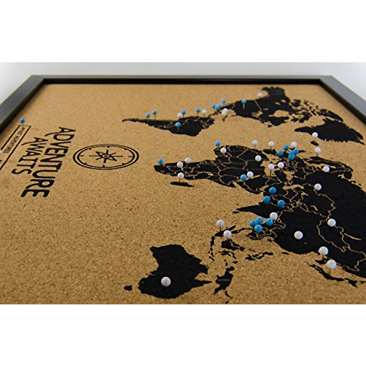 Art of Wanderlust | Cork Board World Travel Map with Pins | Inspirational Wall Art to Track Past and Future Travel