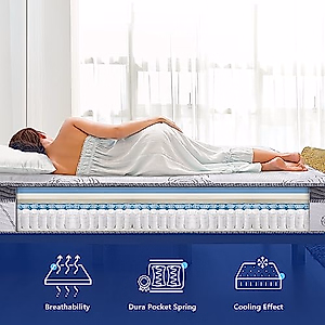 Olee Sleep 13 inch Galaxy Hybrid Gel Infused Memory Foam and Pocket Spring Mattress (Full), White