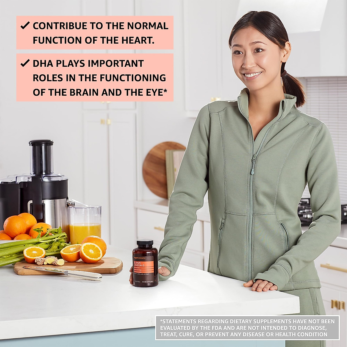 Amazon Elements Super Omega-3 with Natural Lemon Flavor, EPA & DHA Omega-3 fatty acids, 120 Count (1280 mg per serving, 2 Softgels) (Packaging may vary)