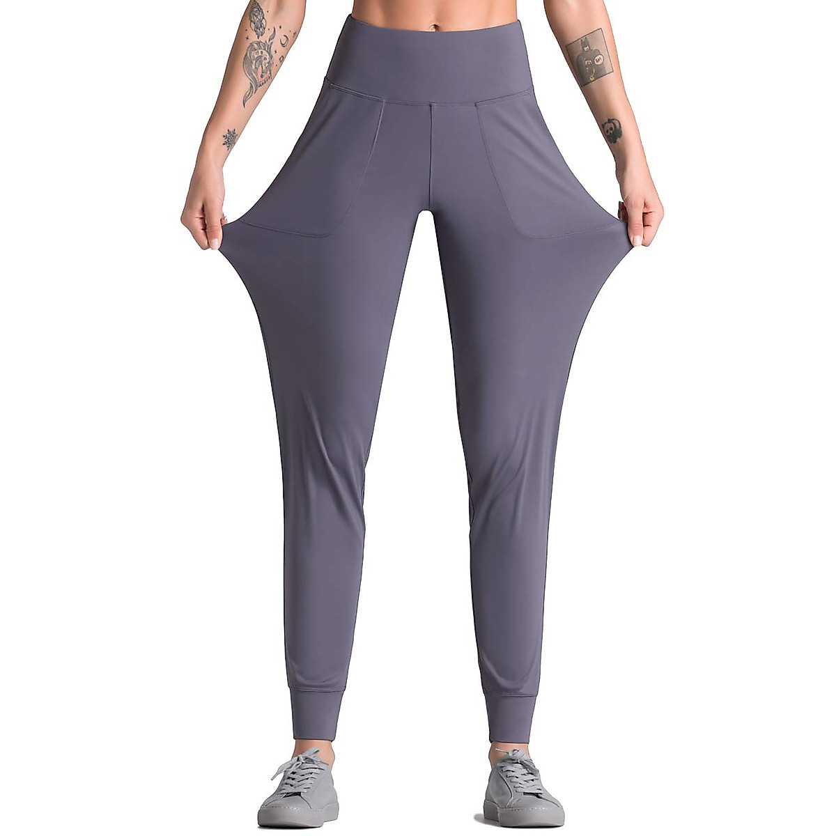 Dragon Fit Joggers for Women with Pockets,High Waist Workout Yoga Tapered Sweatpants Women's Lounge Pants (Medium, Joggers78-Vintage Purple)