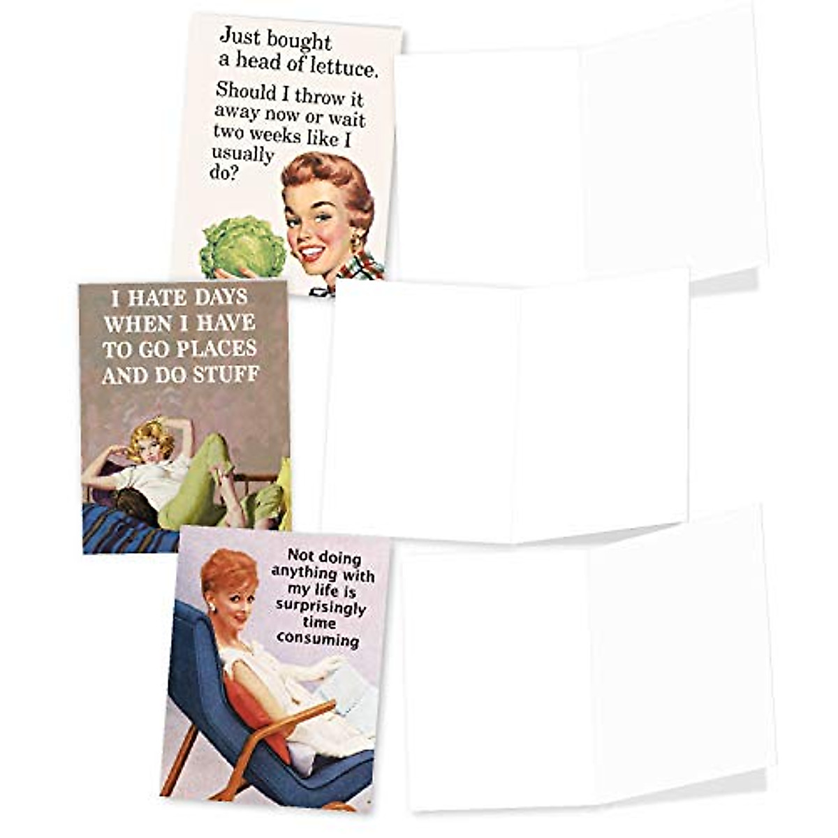 The Best Card Company - 20 Note Cards Blank Assortment (4 x 5.12 Inch) (10 Designs, 2 Each) - Hot Mess AM6622OCB-B2x10