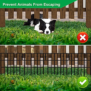 Xeeol 10 Pack Animal Barrier Fence, 10.83ft (L) x 16in (H) Decorative Garden Fencing Border for Yard, Rustproof Metal Wire No Dig Bottom Fence Panels for Dog and Rabbit, Outdoor Patio Decor