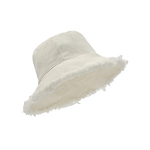 Zylioo XXL Oversized Tassel Bucket Sun Hat,Adjustable Fashion Travel Bucket Hats,Outdoor Beach Hats for Big Heads 24"-25" Beige