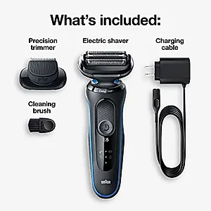 Braun Electric Razor for Men, Series 5 5018s Electric Foil Shaver with Precision Beard Trimmer, Rechargeable, Wet & Dry with EasyClean