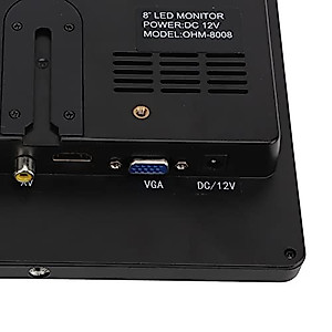 CCYLEZ 8inch Gaming Monitor, 1080P HD TFT LED 250cd M2 Brightness 8inch HD Color Screen Display, with Adjustable Bracket, Compatible with VGA HDMI AV BNC USB DC Input Interface