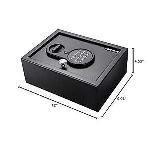 BARSKA AX13762 Top Opening Keypad Security Home Drawer Safe,Black, 0.21 Cu Ft