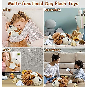 Soft Cuddly Dog Mommy Stuffed Animal Toys with 4 Surprise Babies, Animal Pillows Plushies for Toddlers, Kids, Boys, Girls, & Adults Gifts for Birthdays, Christmas, Valentine's and Thanksgiving Day
