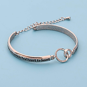 BEKECH Cousins Gift Cousins Bracelet Cousin Are Connected Heart to Heart Distance And Time Can’t Break Them Apart Bracelet Cousin Theme Jewelry Gift for Cousin BFF Gift (silver)