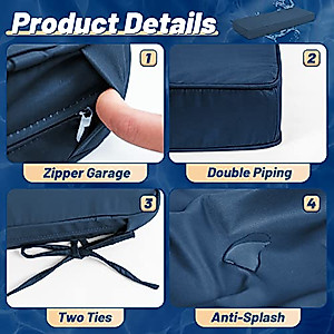 sutailocus Bench Cushion Double Piping Outdoor Bench Cushion,Custom Bench Cushions for Indoor/Outdoor Furniture, for Window/Piano/Porch Swing/Dining/Kitchen Bench (30x14x3, Indigo)