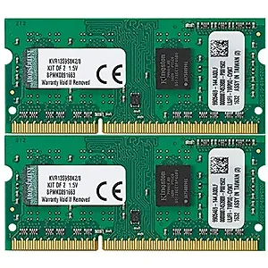 Kingston ValueRAM 8GB Kit (2x4GB) 1333MHz DDR3 Non - ECC CL9 SODIMM SR x8 Notebook Memory KVR13S9S8K2/8