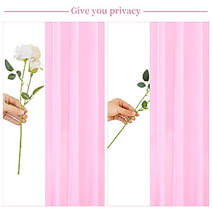 Pink Backdrop Curtain for Parties Baby Shower Wrinkle Free Pink Photo Curtains Backdrop Drapes Fabric Decoration for Weddings Birthday Party 5ft x 7ft,2 Panels