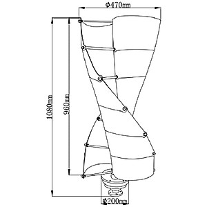 AECEVAN Vertical Spiral Wind Power Turbine Generator, 8000W Helix Magnetic Levitation Axis Wind Turbine 12V/24V/48V Wind Generator Power for Outdoor Garden Boat Hybrids Streetlight (48V)