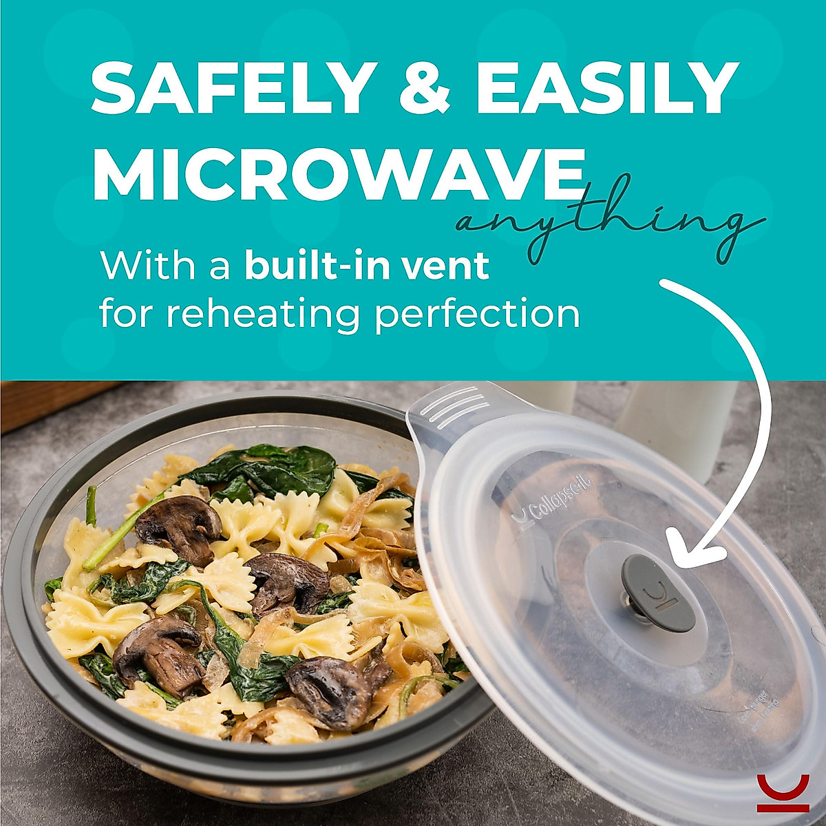 Collapse-it Best Kitchen Ware - Silicone Food Storage Containers - BPA Free Airtight Bowls - Collapsible Lunch Box - Oven, Microwave, Freezer Safe + eBook - 4 Pc Set (6-Cup, 4-Cup, 3.5-Cup, & 2-Cup)