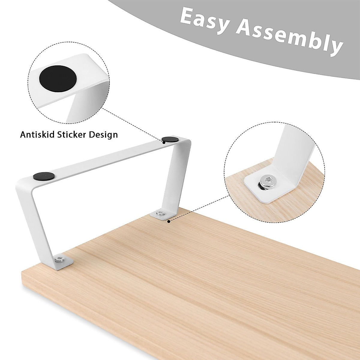 Large Dual Monitor Stand Riser - Monitor Stand for 2 Monitors, Wooden Computer Stand For Desk with Metal Legs, Desk Organizers and Storage With Drawer, Desk Shelf for Computer/Laptop/Printer/TV, Oak