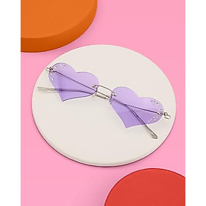xo, Fetti Purple Heart Rhinestone Sunglasses | Bachelorette Party Sunnies, Birthday Girl Decorations, Guts Concert Accessory, Rave Y2k Supplies, Festival
