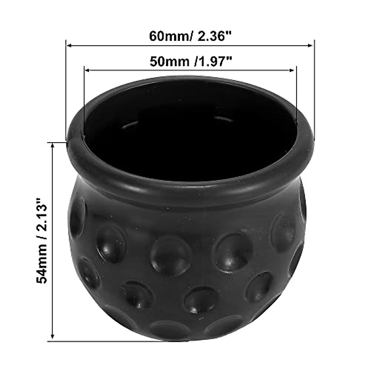 X AUTOHAUX 2pcs Universal Trailer Hitch Ball Cover Waterproof Dustproof 50mm ID Black for Car Truck RV Boat