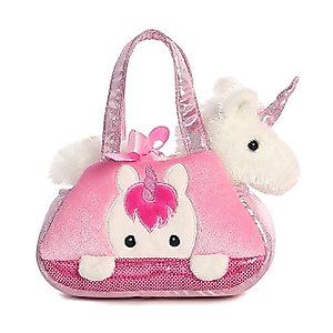 Aurora® Fashionable Fancy Pals™ Peek-A-Boo Unicorn Stuffed Animal - On-The-go Companions - Stylish Accessories - Multicolor 7 Inches