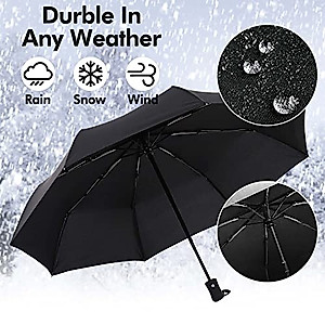 NIKIOYE Umbrella Windproof Travel Umbrella - Wind Resistant, Small - Compact, Light, automatic opening and closing, Mini, Folding and Portable - Backpack, Car, Purse Umbrellas for Rain - Men and Women