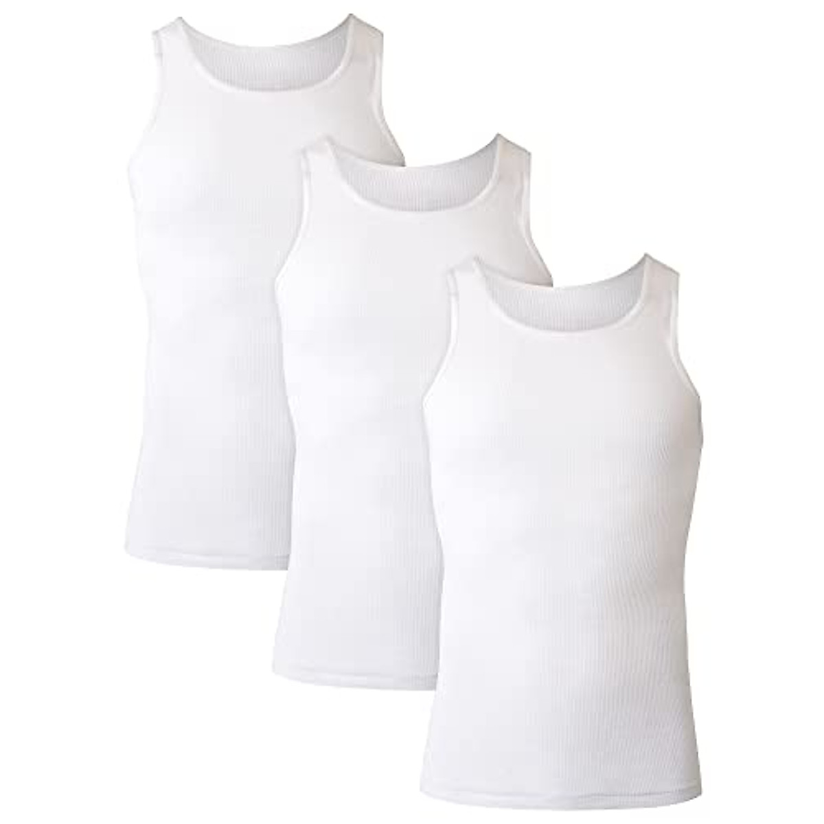 Hanes Men's ComfortSoft Moisture Wicking Tagless Tank Undershirts-Multipacks, White 3-Pack, 3X Large