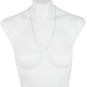 Floreo 10k White Gold 0.7mm Adjustable Box Chain Necklace, 22”