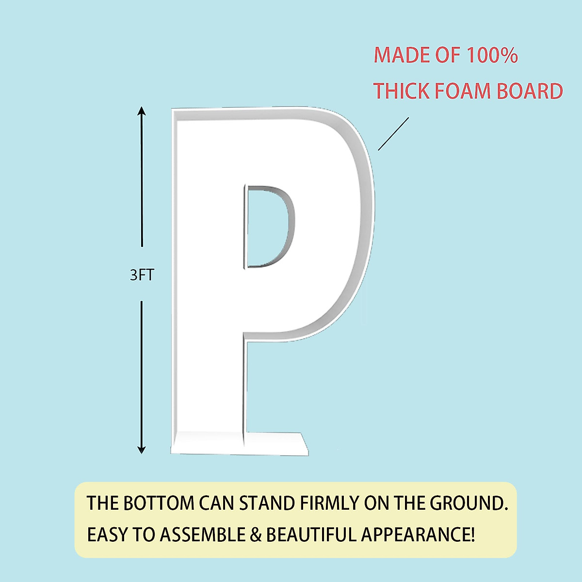 DZDY 3FT Giant Mosaic Balloon Frame Large Marquee Letters DIY Kit Alphanumeric Birthday Party Decor, Wedding Backdrop Decoration Anniversary Decoration (P)