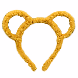 Kamonda Women Winter Thick Plush Headband Round Mouse Bear Ears Makeup Hair Hoop Bandana Hair Hoop Yellow