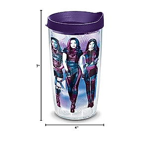 Tervis Disney Descendants 3 Made in USA Double Walled Insulated Tumbler Cup Keeps Drinks Cold & Hot, 16oz, Royal Purple Lid
