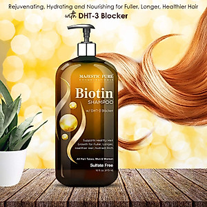 Majestic Pure Jamaican Black Castor Oil (16 oz) and Biotin Shampoo with DHT-3 Blocker (16 oz) Bundle