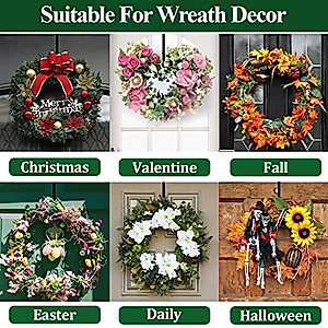 Wreath Hanger for Front Door, Adjustable Wreath Hanger from 15 to 25 Inches Wreath Hangers, 20 lbs Larger Door Upgrade Wreath Hanger (Black)
