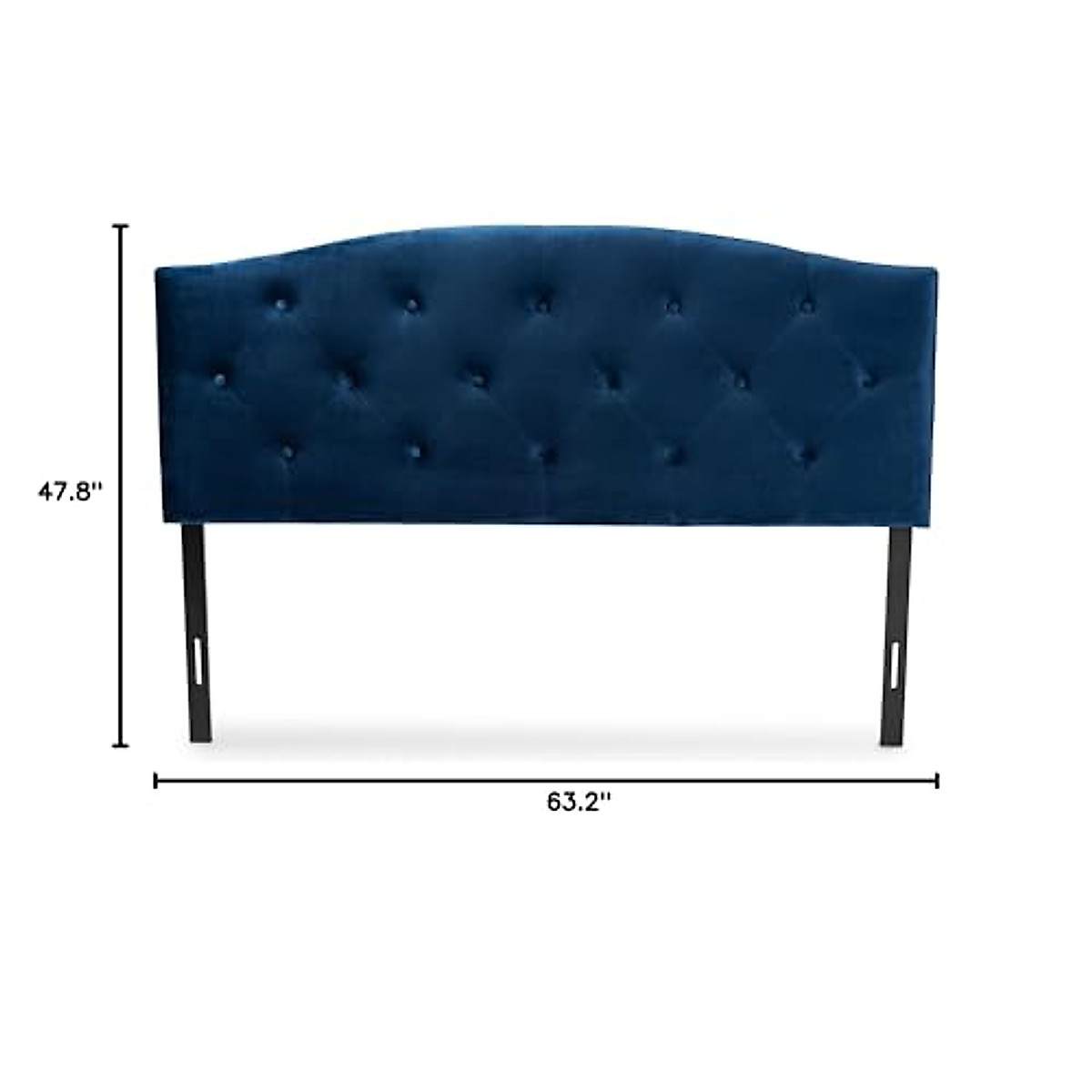 Baxton Studio Leone Headboard, Queen, Navy Blue/Dark Brown