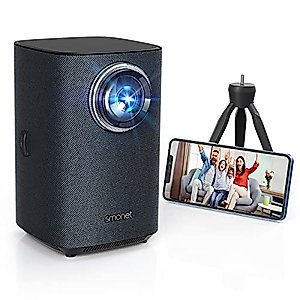 WiFi Mini Projector SMONET Movie Projector, 150 ANSI Lumens 1080P Supported Native Portable Projector with Tripod, Home Theater, 360° Bluetooth Speaker, Compatible with Android/iOS/HDMI/USB/AV