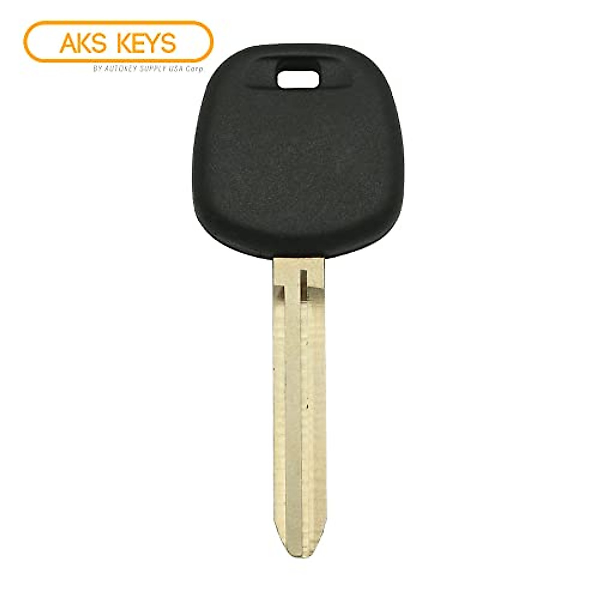 AKS Keys New Uncut Transponder Key Compatible with Toyota - 4D74 "H" TOY44H-PT