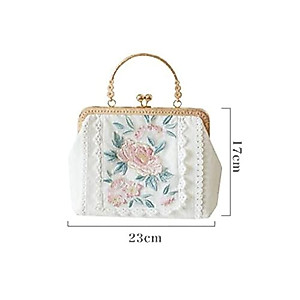 DANN Women's Vintage Handbag Chinese Embroidery Purse and Women's Bag Shoulder Bag with Chain