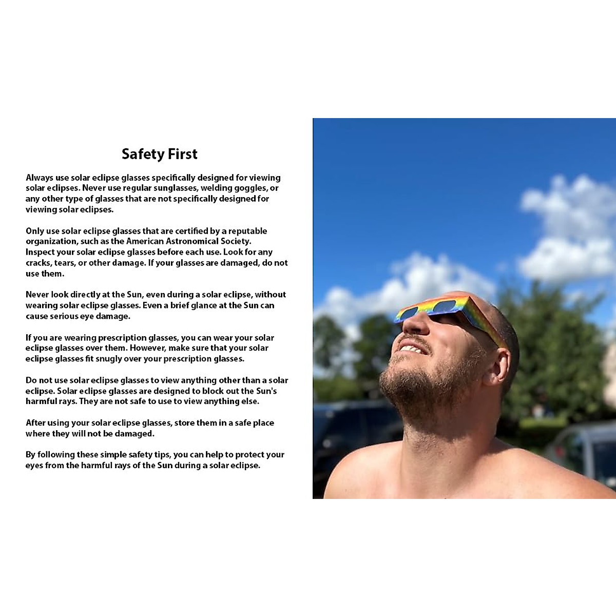 Premium Rainbow Solar Eclipse Viewing Glasses - Safe, ISO 12312-2, Durable Paper Frames - Pack of 2 - Perfect for Astro Enthusiasts and Outdoor Events