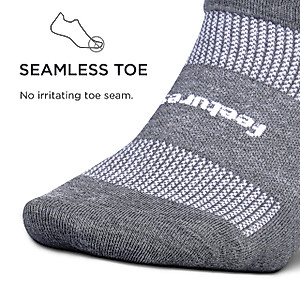 Feetures High Performance Ultra Light Ankle Sock - No Show Socks for Women & Men with Heel Tab - Heather Gray, L (1 Pair)
