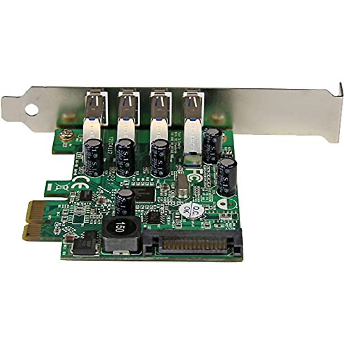 StarTech.com 4-Port PCI Express SuperSpeed USB 3.0 Controller Card with UASP - 5Gbps - USB 3.0 Expansion Card with SATA Power , TAA (PEXUSB3S4V)