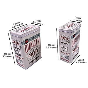 hadaaya Farmhouse Coffee Storage Container Set with Lids – Tall Rectangular Canisters for Coffee & Tea – Airtight White Kitchen Canister Set