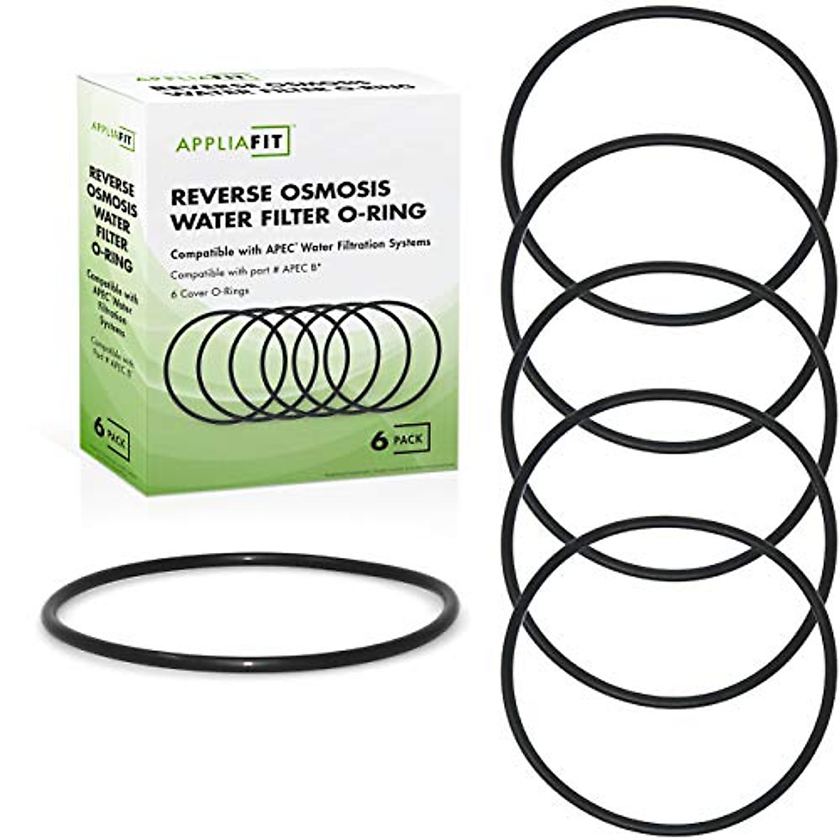 AppliaFit O-Rings Compatible with APEC 3.5 Inch O-Rings For APEC Ultimate and Essence Series Reverse Osmosis Water Filters, Version B (6-Pack)